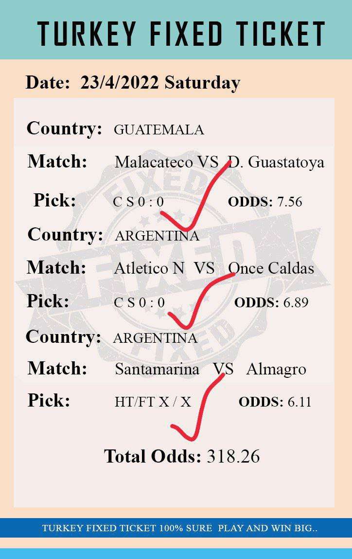 Turkey Fixed Ticket 23/04/2022 - Time to Win