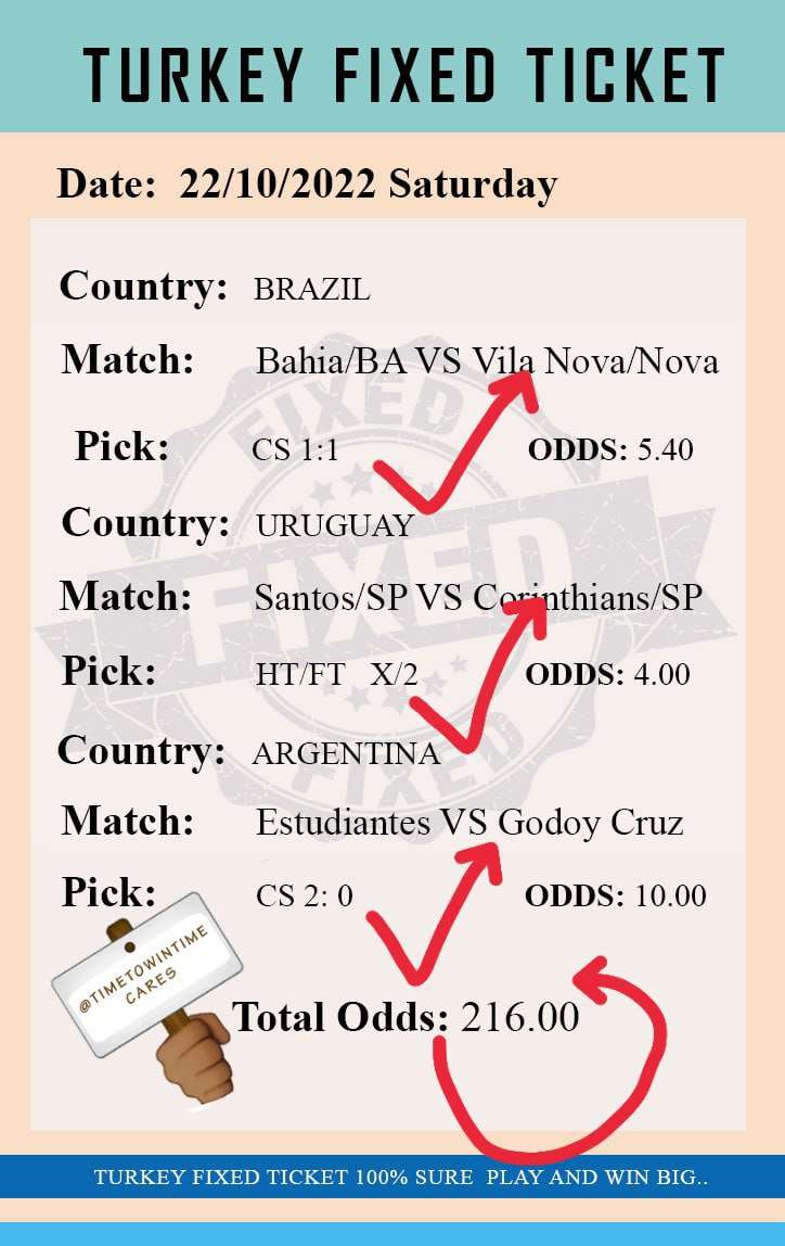 Turkey Fixed Ticket 22.10.2022 - Time to Win