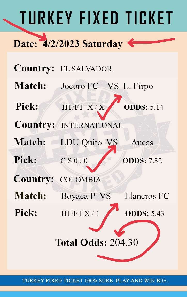 Turkey Fixed Ticket 4.2.2023 - Time to Win