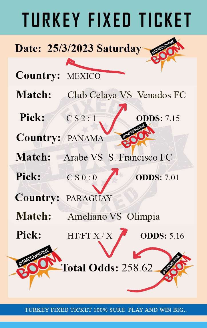Turkey Fixed ticket 25.3.2023 - Time to Win